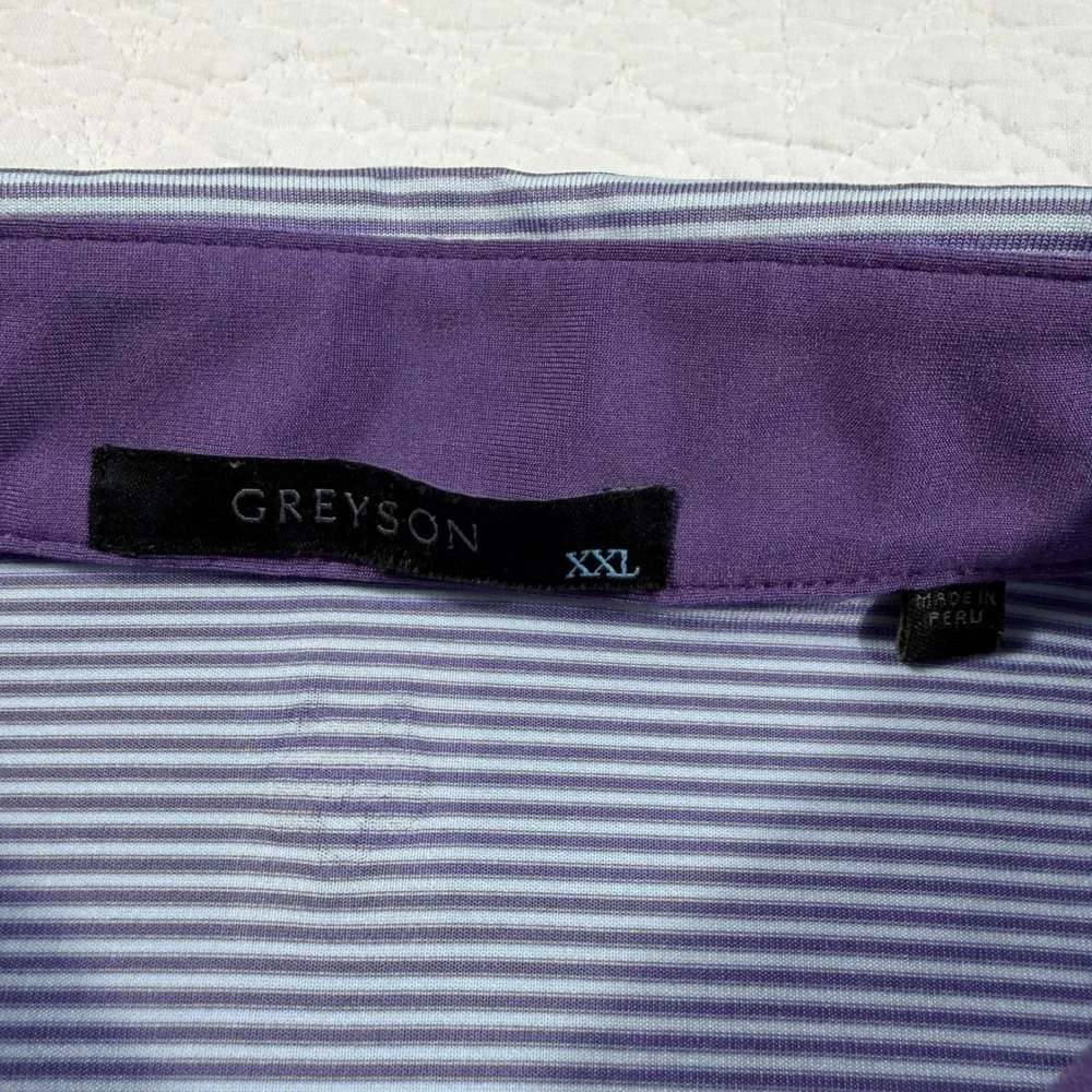 Greyson | Shirts | Greyson Mens Xxl Blue Stripe Polo Shirt The ...